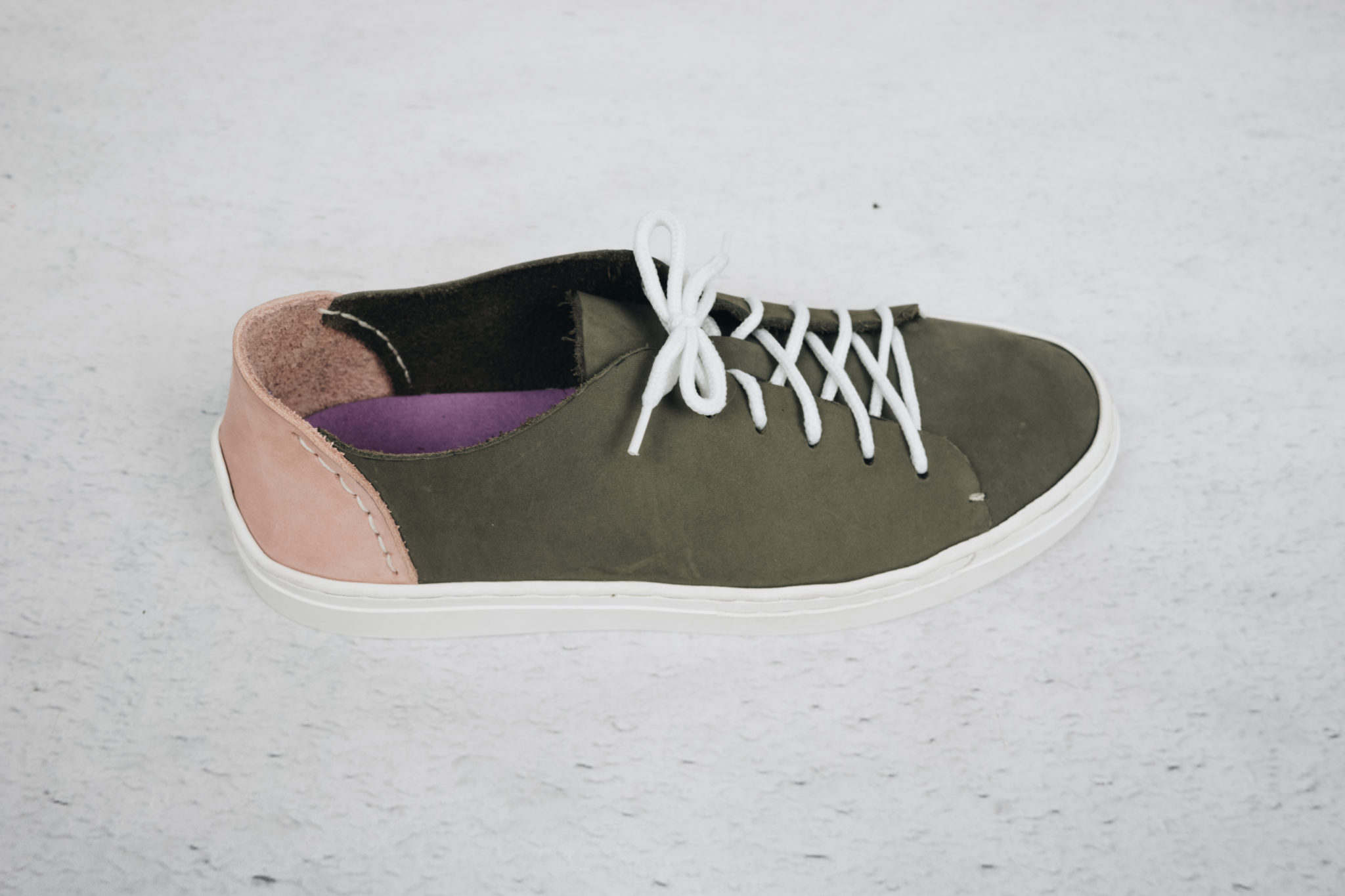 DIY GREY AND PINK LEATHER TRAINERS | SNEAKER KIT NEW SOLE – SEWRENDIPITY