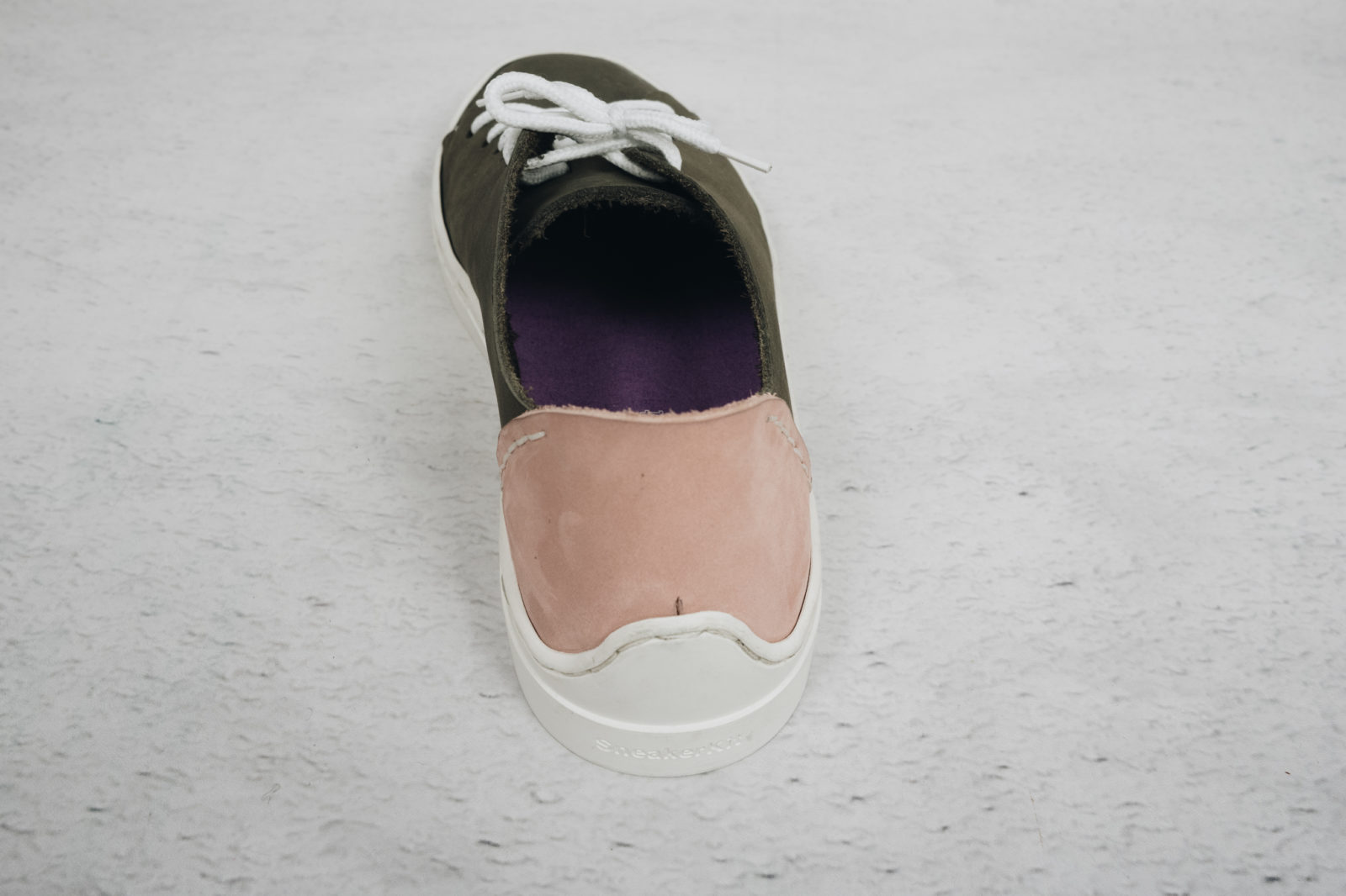 DIY GREY AND PINK LEATHER TRAINERS | SNEAKER KIT NEW SOLE – SEWRENDIPITY